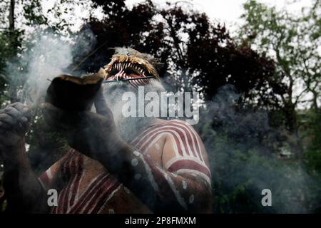 Aboriginal Ngarrindjeri elder Major Sumner from south Australia, in ...