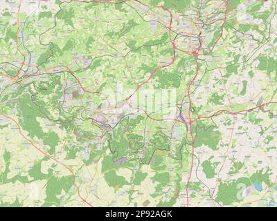 Canton d'Esch-sur-Alzette, canton du Luxembourg. Carte satellite haute ...