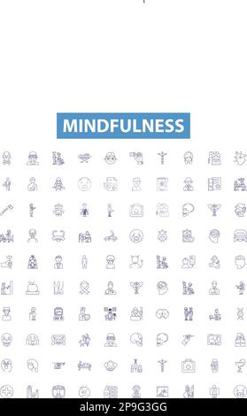 Mise en place des affiches des icônes de la ligne de pleine conscience ...