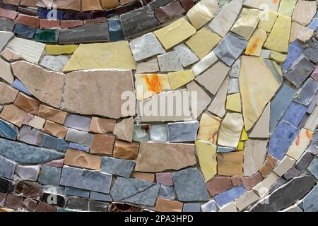 Mosaïque de morceaux de carreaux de céramique, marbre et granit ...