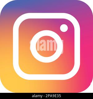 Logo Instagram. Insta réaliste icône de médias sociaux logotype sur un ...