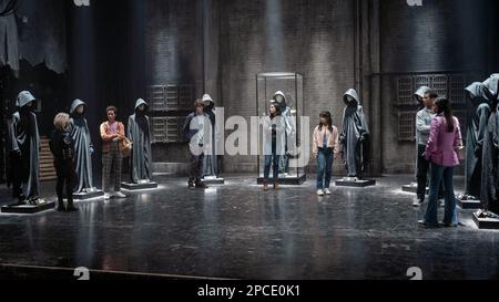 SCREAM VI, (alias SCREAM 6), de gauche à droite : Mason Gooding, Jenna Ortega, Jasmin Savoy ...