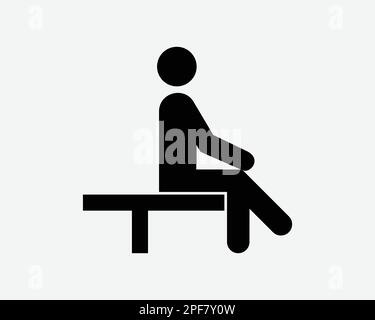 Icône homme assis. Personne assis chaise d'établi attendre Siège ...