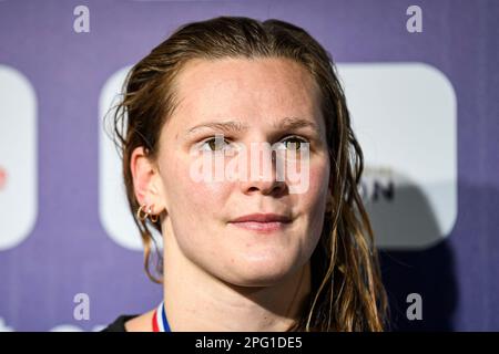 Marie Wattel lors d'une nouvelle compétition de natation, l'Open géant ...