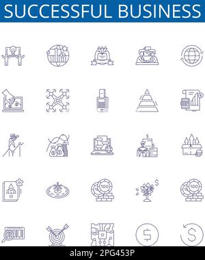 Icônes de secteur d'activité réussies et mise en place des affiches ...