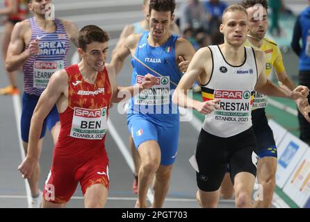 Adri‡n BEN d'Espagne et Eliott CRESTAN de Belgique 800m HOMMES demi-finale lors des Championnats ...