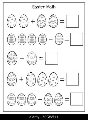 Un jeu de mathématiques pour les enfants. Compter les oeufs de Pâques ...