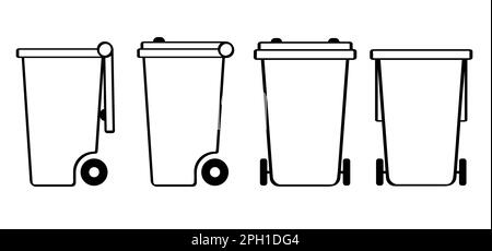 Poubelle à roulettes. Sac poubelle et contenant. Poubelle ou bac à ...