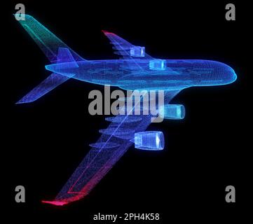 Les futurs avions d'aile volante. Illustration d'un dessin d'un futur d ...