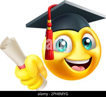 Étudiant de smiley émoticônes vecteur défini avec des expressions ...