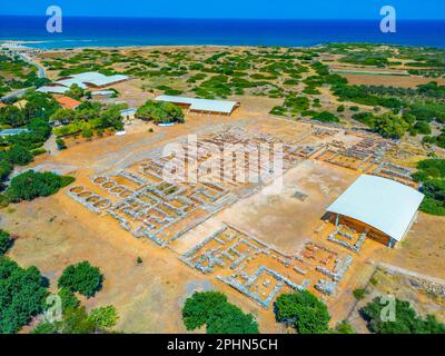 Vue aérienne du site archéologique du Palais Malia sur l'île de Crète ...