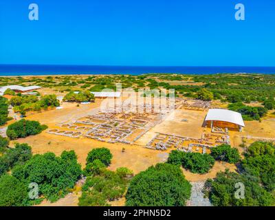 Vue aérienne du site archéologique du Palais Malia sur l'île de Crète ...