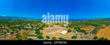 Vue aérienne du site archéologique du Palais Malia sur l'île de Crète ...