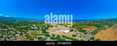 Vue aérienne du site archéologique du Palais Malia sur l'île de Crète ...