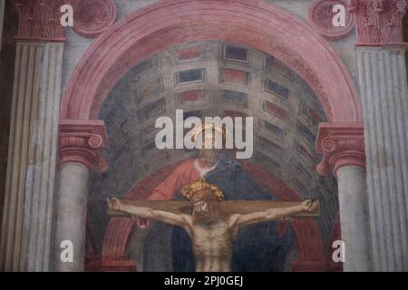 Le chef-d'œuvre de Masaccio Trinity sur le mur à Santa Maria Novella ...