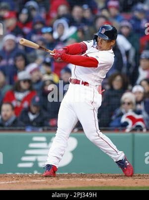 Boston Red Sox's Masataka Yoshida during a baseball game at Fenway Park, Tuesday, April 4, 2023 ...