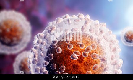 Bannière horizontale ou verticale avec bactéries et virus pathogènes ...