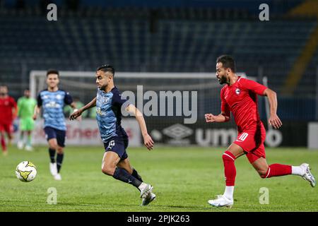 Le Caire, Égypte. 2nd avril 2023. Jonathan Joseph Ngwen (R) de future ...