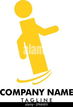 Logo de prévention des chutes l'icône vector illustration Image ...