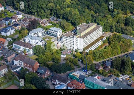 Vue aérienne, St. Hôpital Josef et nouveaux bâtiments adjacents dans le ...
