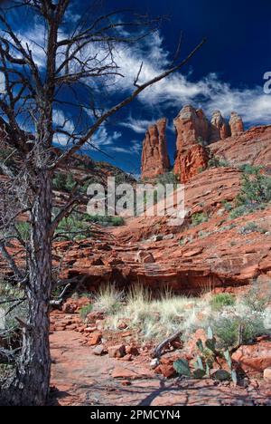 Formations géologiques et monumentales de roches rouges dans le haut ...