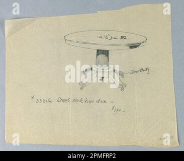 Conception pour table ronde « A », A.N. Davenport Co., Graphite sur ...
