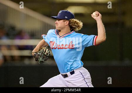 Fort Myers Miracle pitcher Zach Veen (17) during a MiLB Florida State ...
