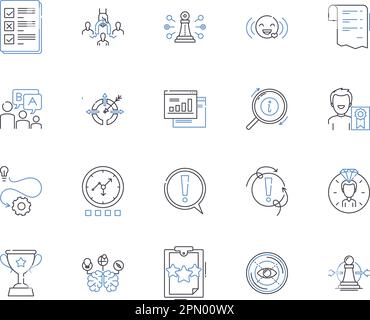 Collection d'icônes de contour de progression de la société. Croissance ...