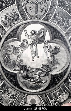 Ancien Missel Roman. Illustration historique. Luc rapporte que Jésus ...