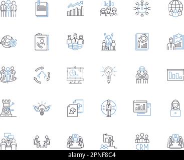 Collection d'icônes de ligne d'espace de travail collaboratif ...