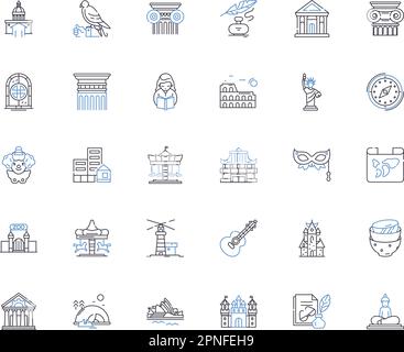 Collection d'icônes de lignes chronologiques. Chronologie, séquence ...