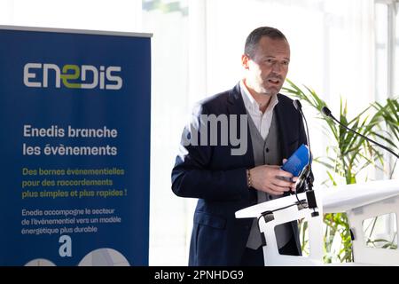 Directeur régional Enedis Paris Nicolas Perrin lors de l'inauguration ...