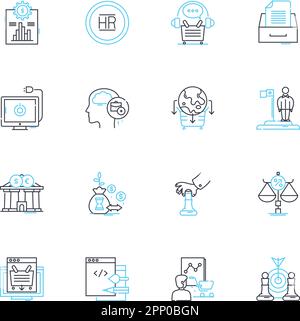 Ensemble d'icônes linéaires de progression d'entreprise. Innover ...