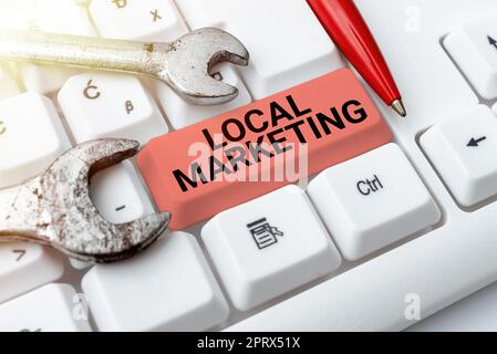 Inspiration montrant le signe local MarketingA entreprise locale où un ...