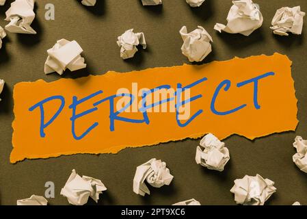 Signe d'écriture à la main parfait, mot pour complet sans défauts ou ...