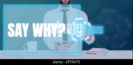 Affiche dire pourquoi, mot pour donner une explication exprimer les ...