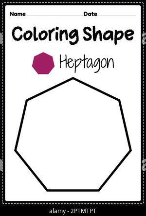 Page de coloriage heptagon pour les enfants d'âge préscolaire, de ...