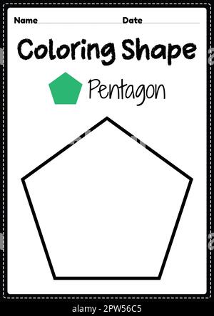 Page de coloriage Pentagon pour les enfants d'âge préscolaire, de ...