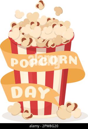 Journée nationale du popcorn sur 19 janvier avec une grande boîte de ...