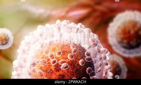 Bannière horizontale ou verticale avec bactéries et virus pathogènes ...