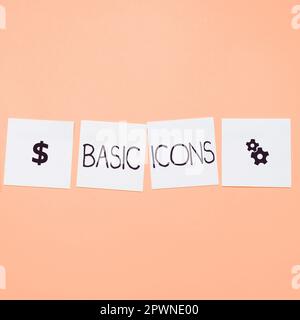 Affichage conceptuel icônes de base, pictogramme de photo conceptuelle ...