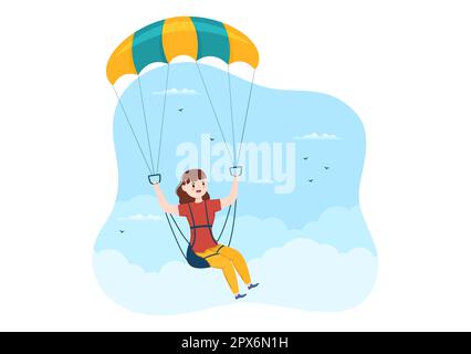 Parachutisme Illustration avec des parachutistes utiliser parachute et ...