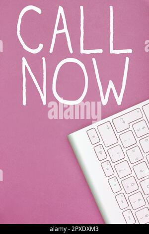 Légende conceptuelle appelez maintenant, Word pour contacter ...