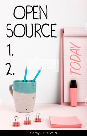 Écriture affichage de texte Open Source, Word écrit sur le logiciel d ...