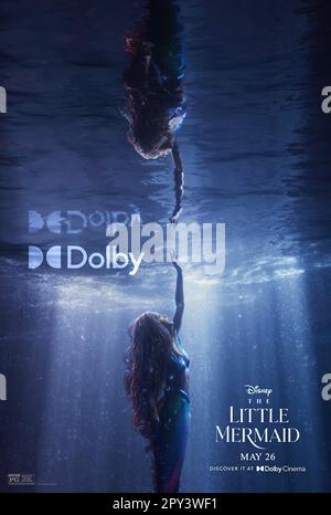 LA PETITE SIRÈNE, affiche américaine, Halle Bailey, Ariel, 2023. © Walt Disney Studios Motion ...