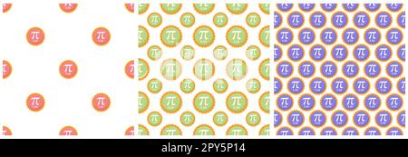 Jeu de Pi Day Seamless Pattern Design avec constantes mathématiques ou ...