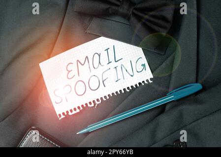 Écriture affichage de texte Email Spoofing, Business Overview sécurise ...