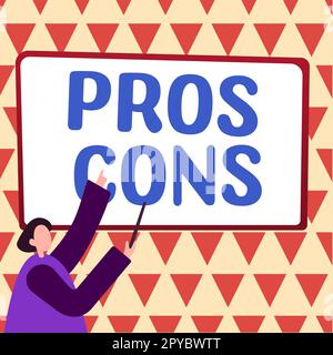 Écriture du texte affiché Pros Cons Mot pour les facteurs ou raisons ...