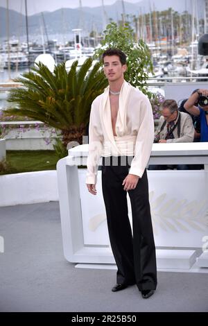 Spanish actor Manu Rios poses on the red carpet at the screening of the ...