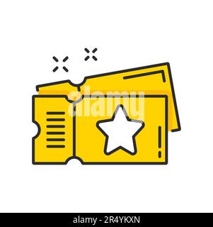 Icône de billets de loterie, avantages de fidélité vectoriels, points ...